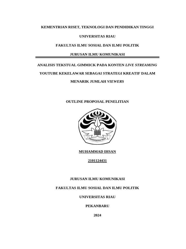Outline Proposal Muhammad Ihsan | PDF