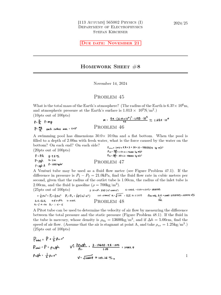 113611024 Physics Hw 8 | PDF