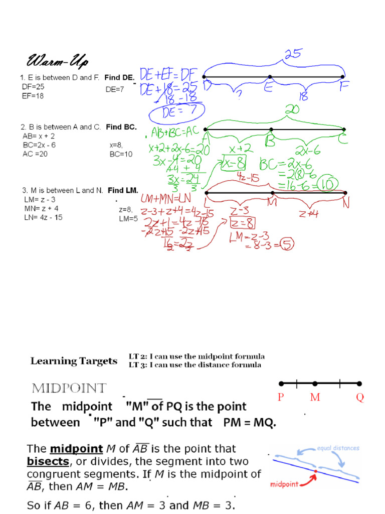 Notes Midpoint & Distance FILLED | PDF