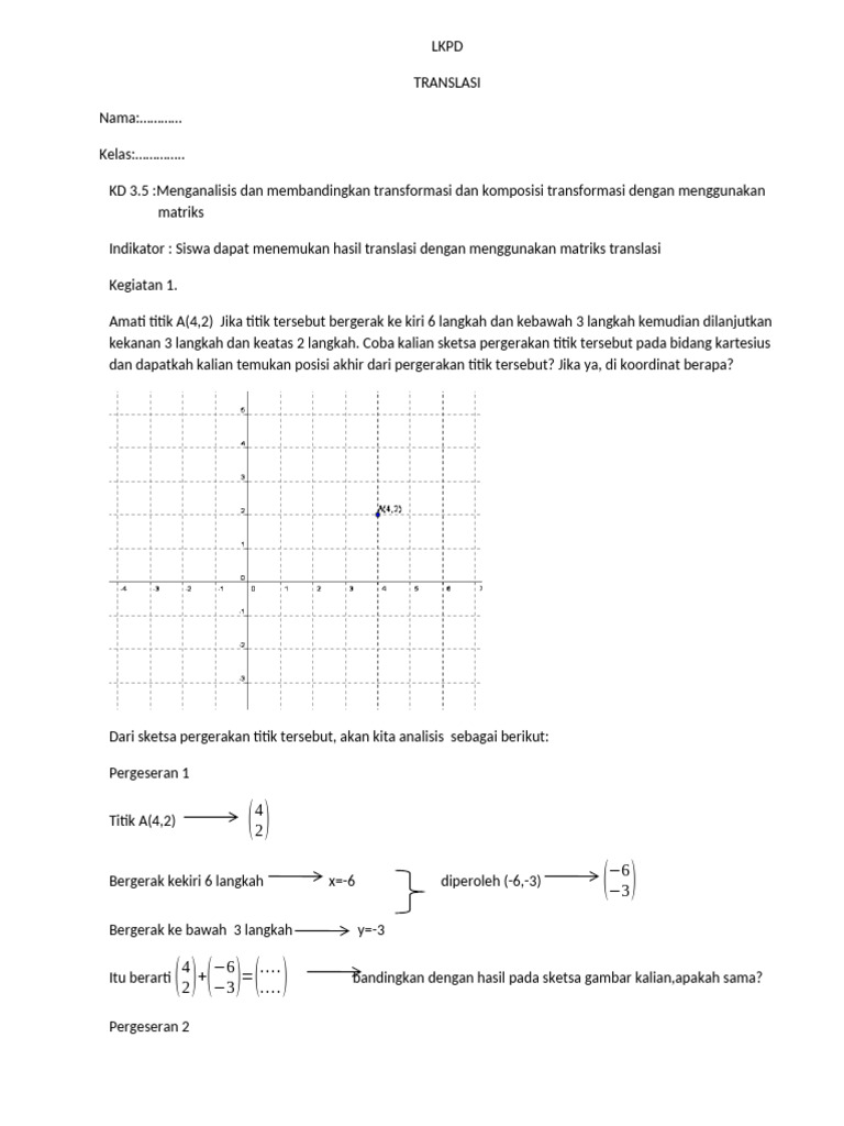 LKPD Matriks Transformasi | PDF