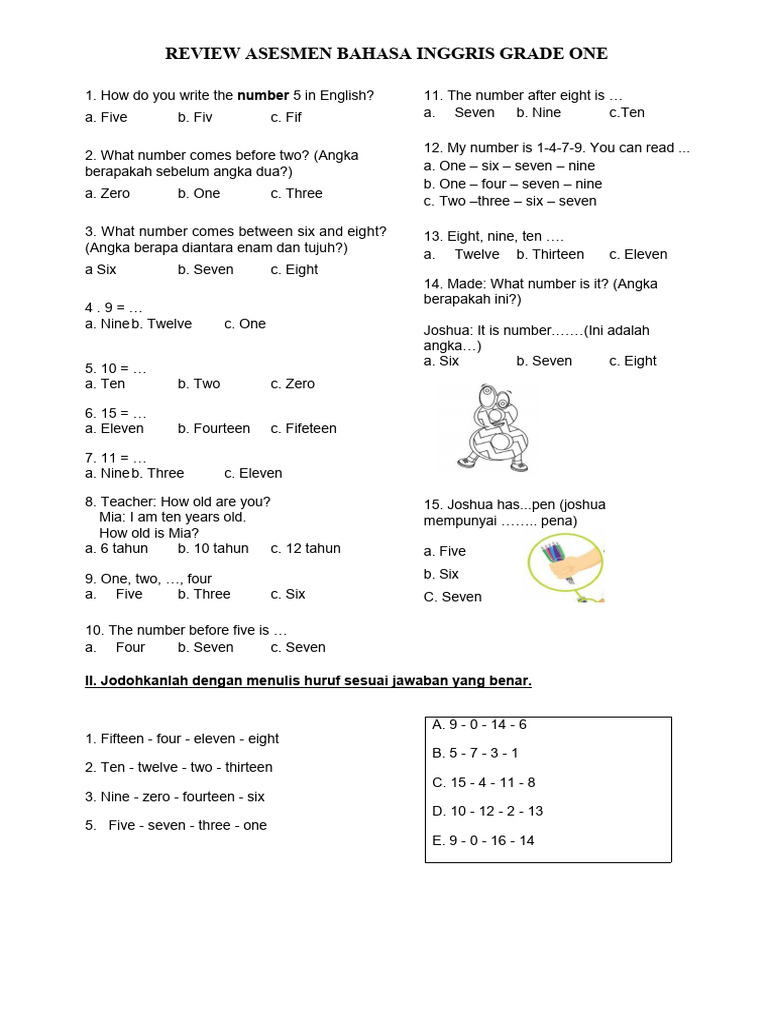 REVIEW UH GRADE 1 | PDF