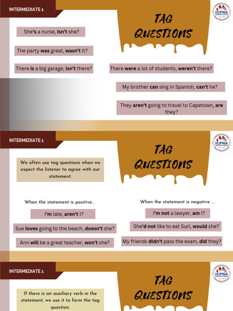 Tag Questions | PDF | Verb | Semantic Units