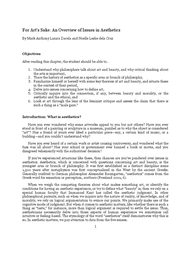 Aesthetics Article | PDF | Aesthetics | Immanuel Kant