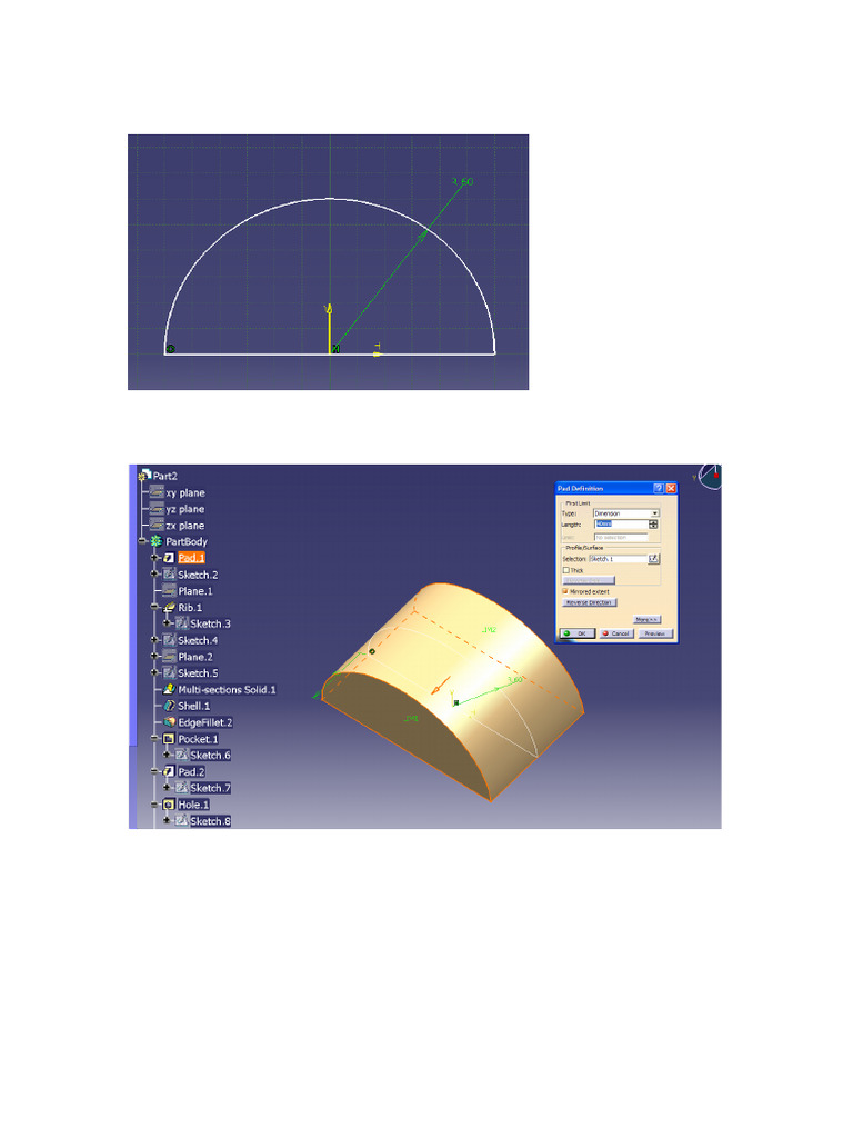 CATIA exercises | PDF | Rotation | Elementary Geometry