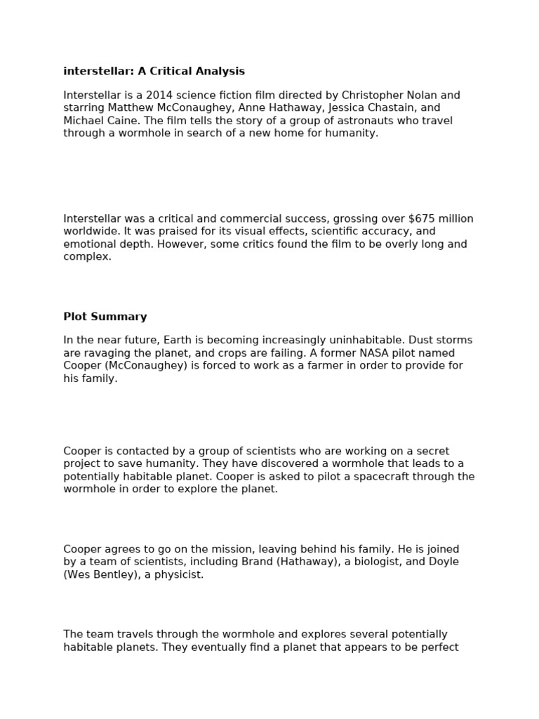 interstellar | PDF | Outer Space