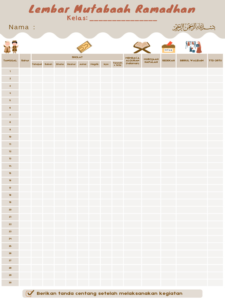 Mutaba'ah Ramadhan | PDF