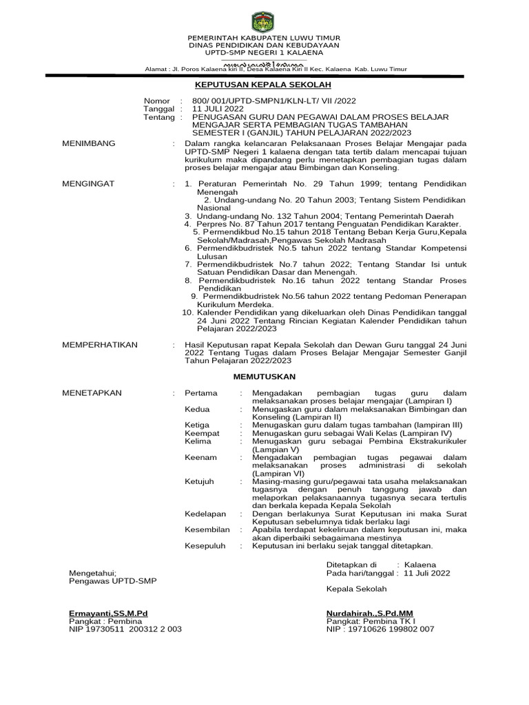 SK PBM Ganjil 2022 | PDF