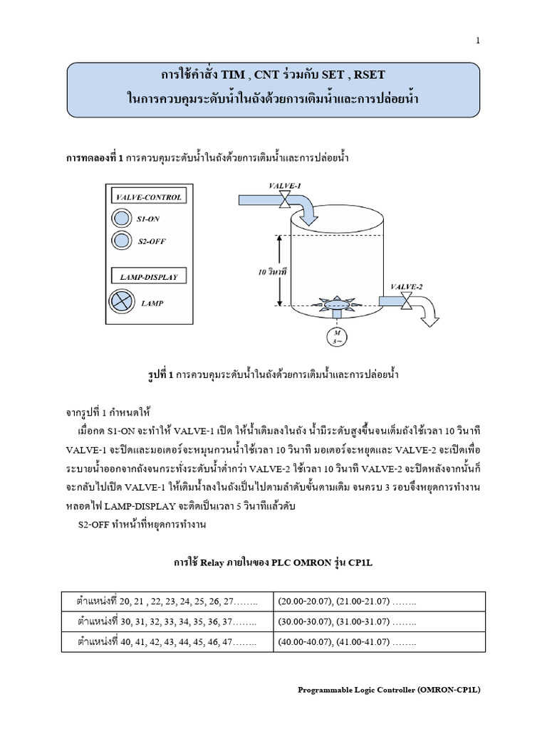 Lab PLC 06 (Set Rset Tim CNT) | PDF