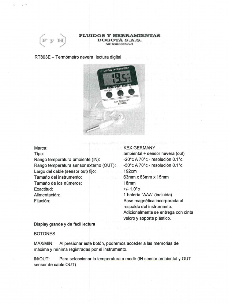 Descripción Termo Kex Germany | PDF