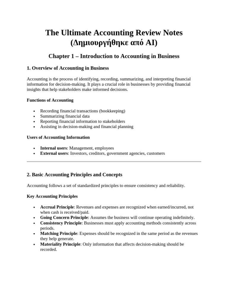 Chapter 1 - Introduction To Accounting in Business | PDF | Debits And ...