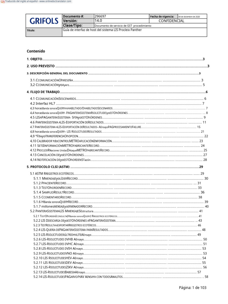 LIS Manual Grifols Panther BB - En.es | PDF | Redes de computadoras ...