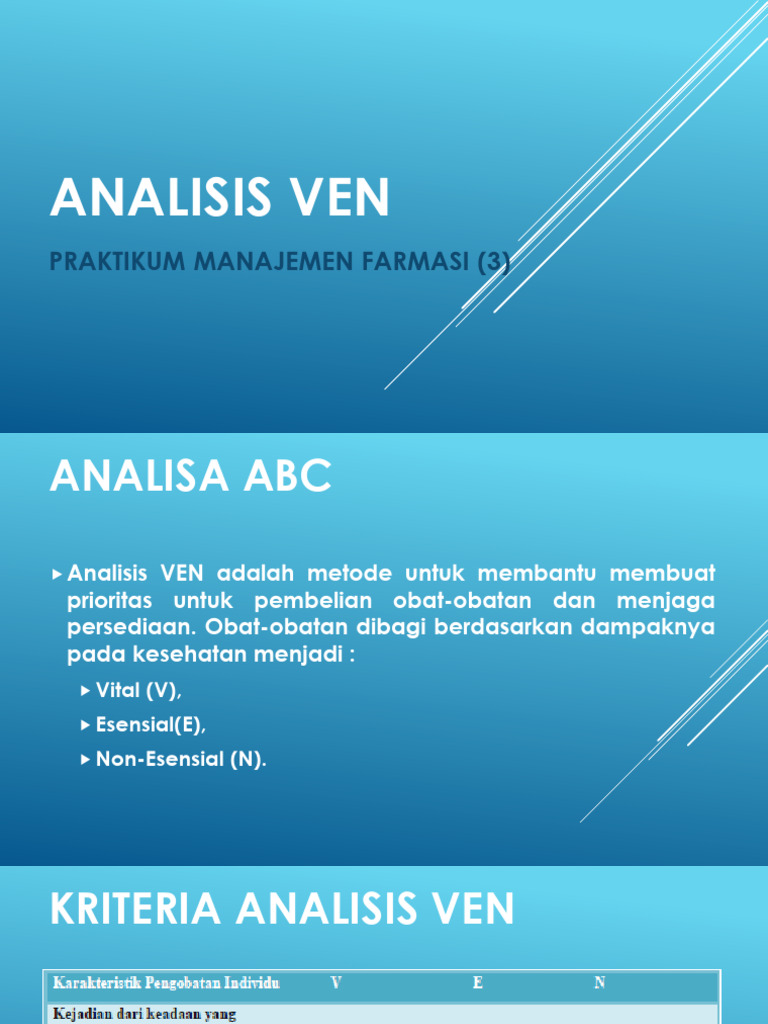 Analisis VEN untuk Pengelolaan Obat | PDF