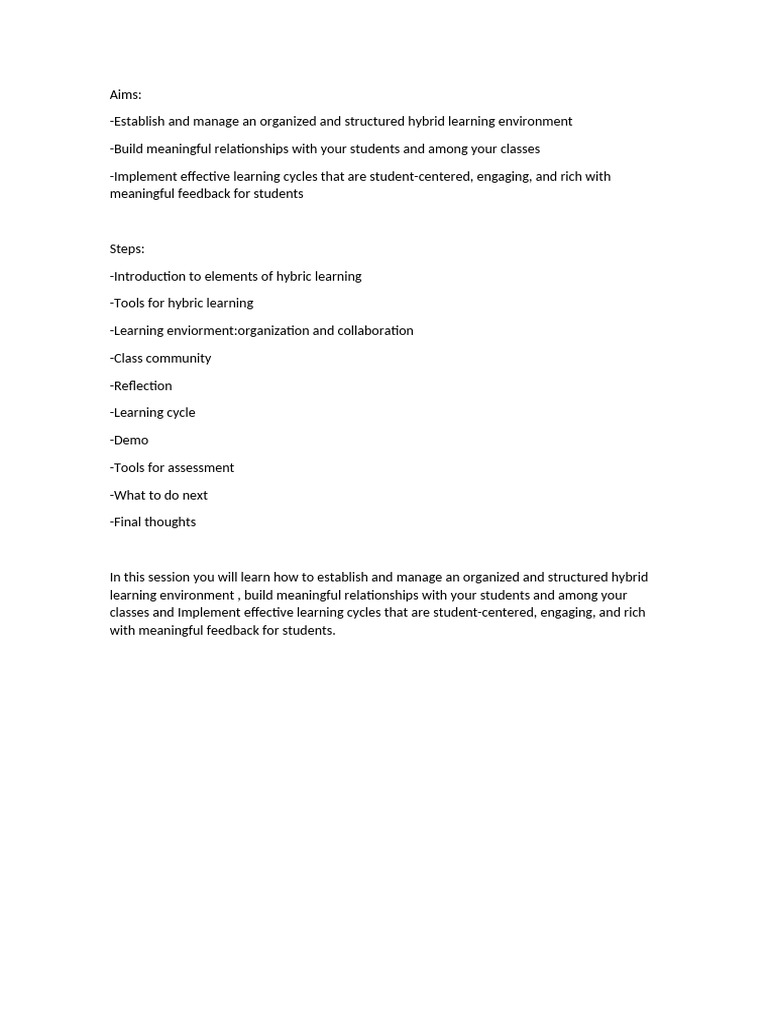 Hybrid Learning Mastery for Educators | PDF