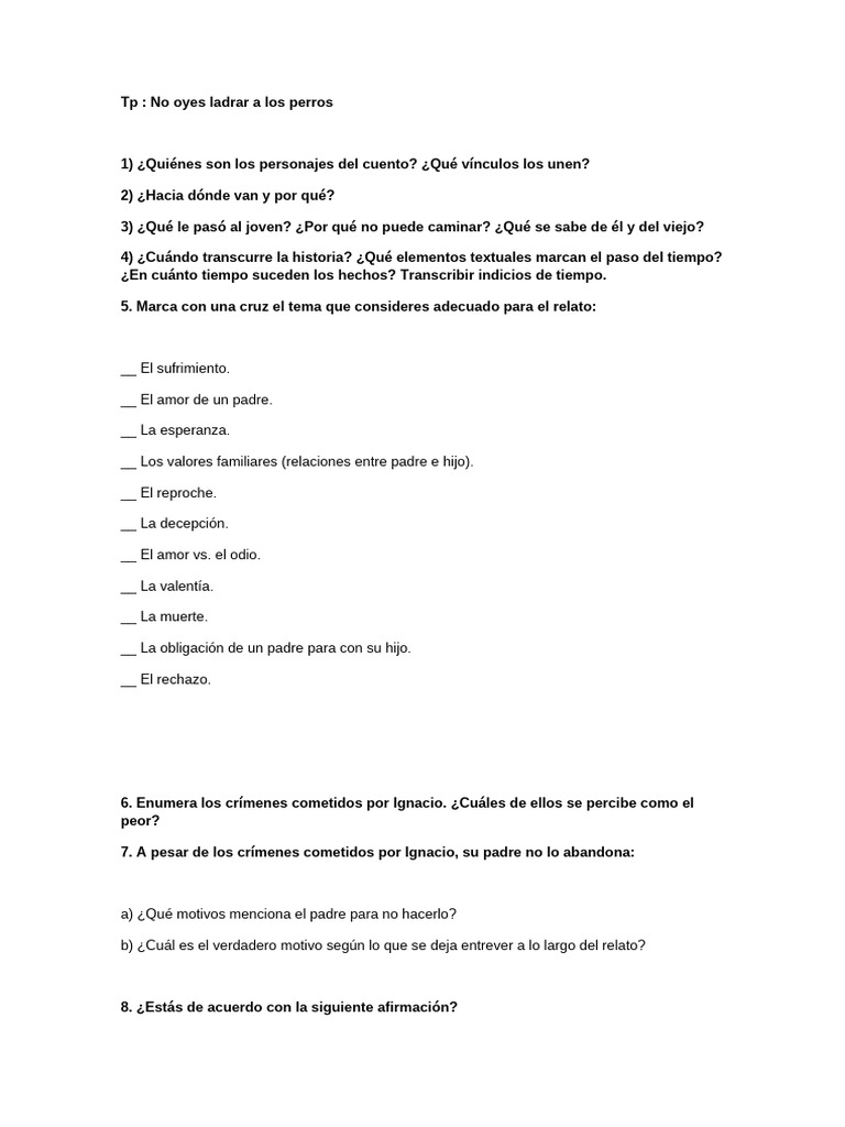 TP No Oyes Ladrar Los Perros | PDF