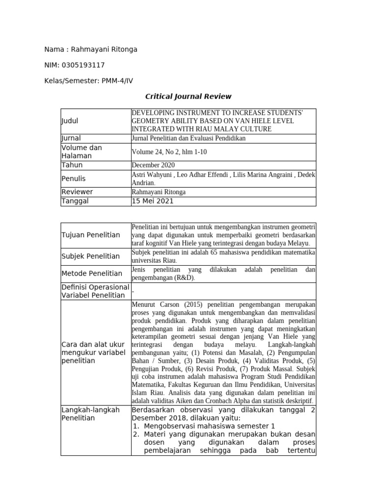 CJR Geometri Analitik_RAHMAYANI RITONGA(0305193117) | PDF
