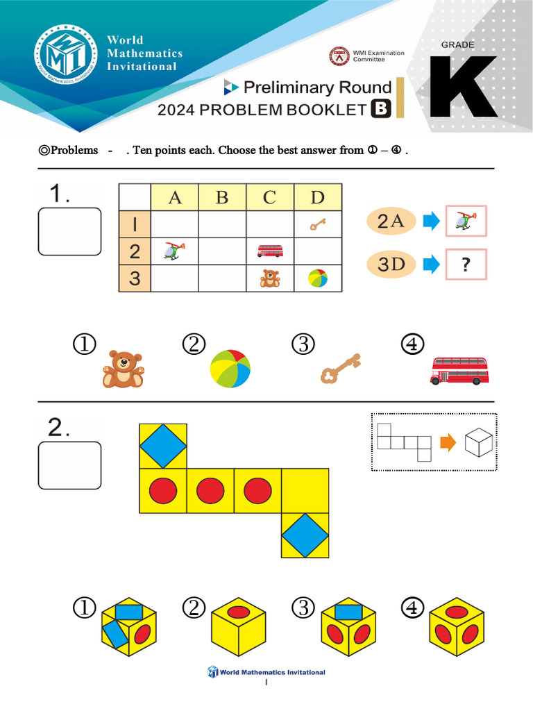 WMI 2024 Prelim Grade 00 Paper B Question | PDF