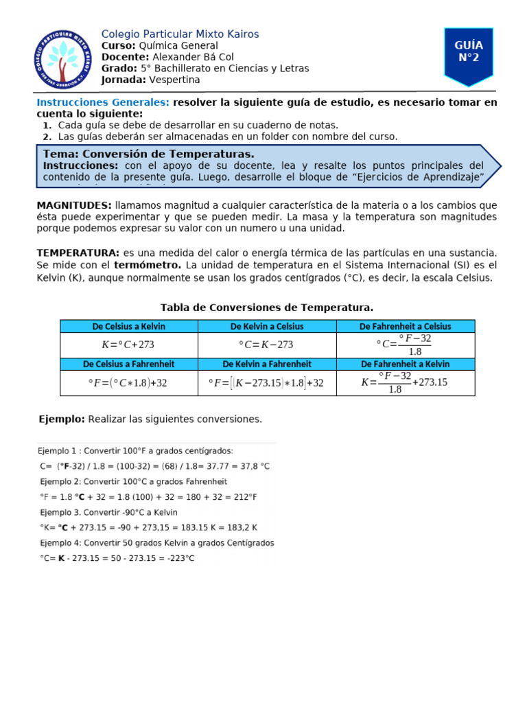 Conversión de Temperaturas | PDF | Celsius | Fahrenheit
