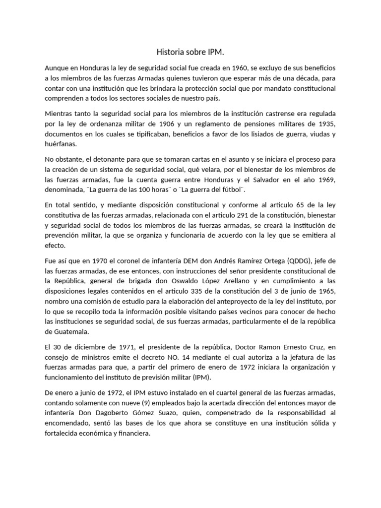 Creación del Instituto de Previsión Militar | PDF | Gobierno