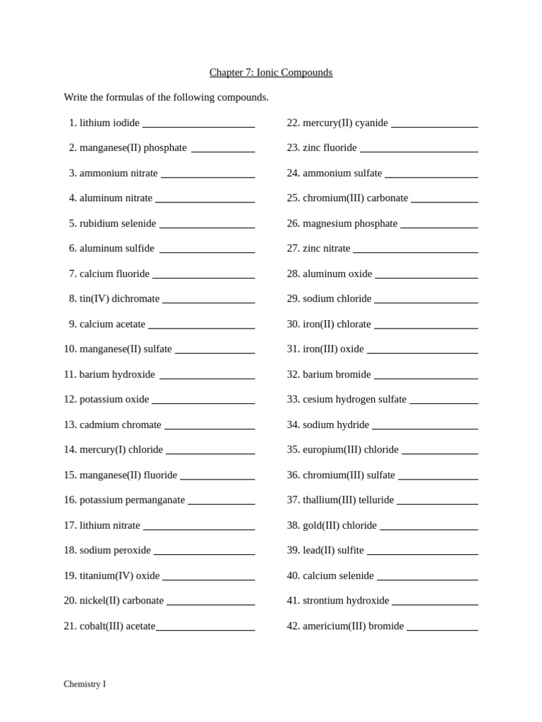 04 2020-2021 Chapter 7 Ionic Compound Worksheet Regular-1 | PDF ...