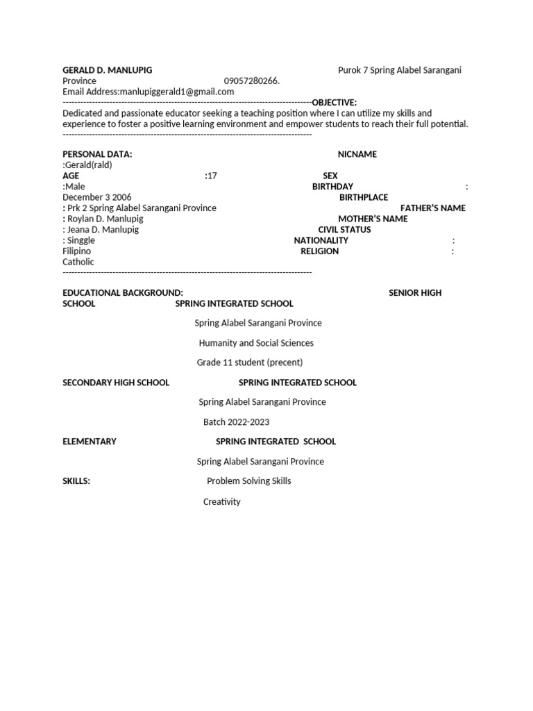 GERALD D. MANLU-WPS Office | PDF | Cognitive Psychology | Cognitive Science