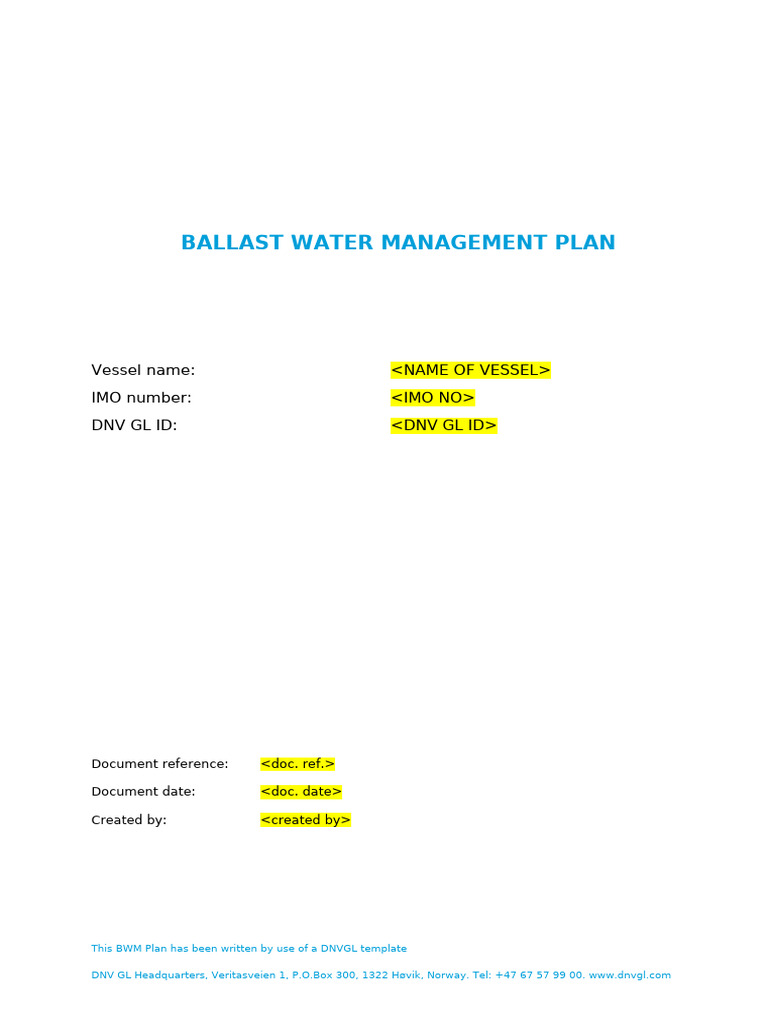Ballast Water Plan Guide | PDF