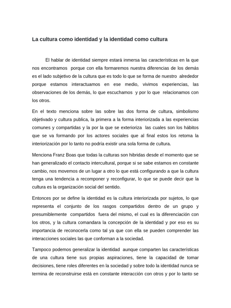 Identidad y Cultura: Interacciones Sociales | PDF | Psicología Social ...