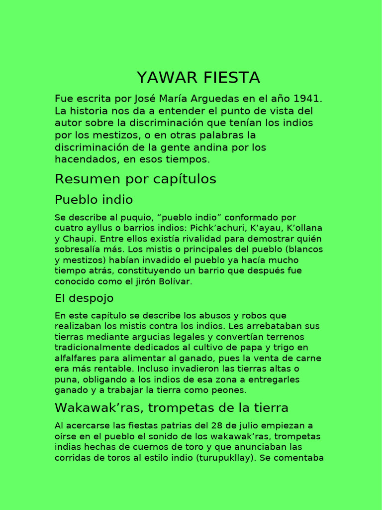 YAWAR FIESTA | PDF