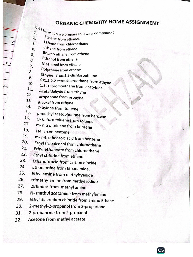 Organic Chemistry Assignment | PDF