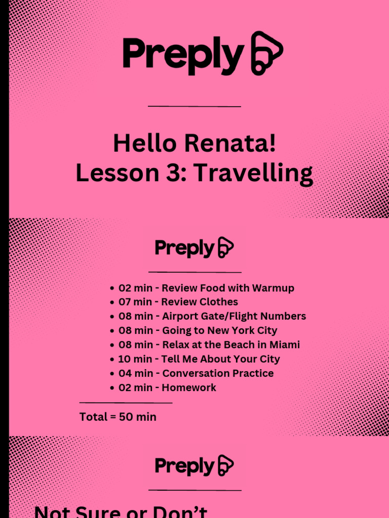 Preply Lesson 3 - Travel Renata | PDF | Transport