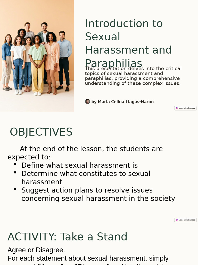 L5 - Sexual Harassment and Paraphilias | PDF | Sexual Harassment | Sadomasochism