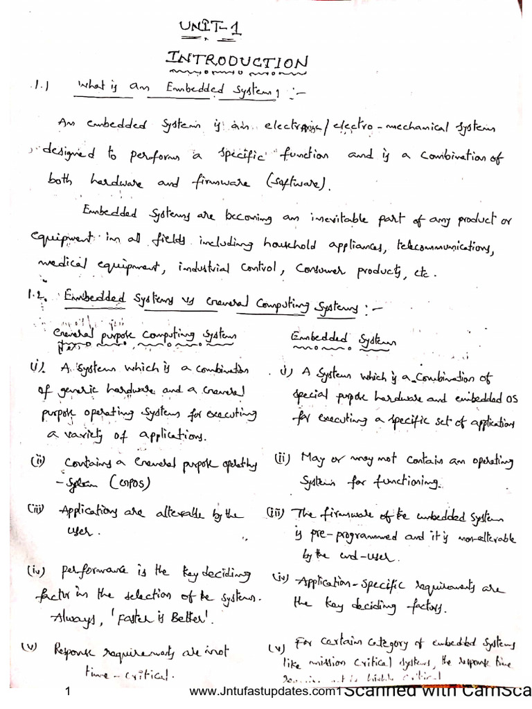 Embedded Systems R16 - UNIT-1 | PDF