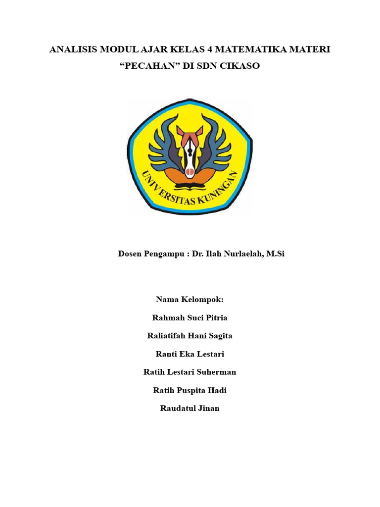 Makalah Analisis Modul Ajar Kelas 4 Matematika Cikasoo | PDF