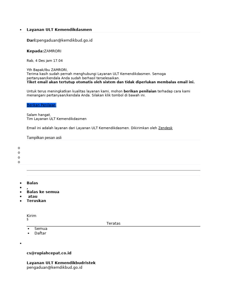 Layanan ULT Kemendikdasmen | PDF