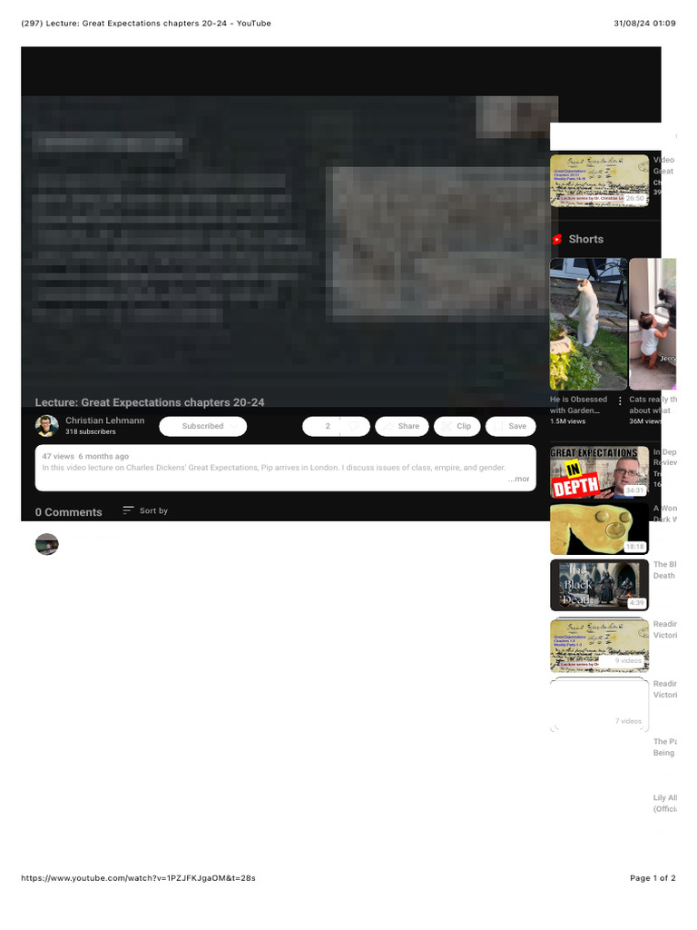 Lecture: Great Expectations Chapters 20-24 - YouTube | PDF | Great ...