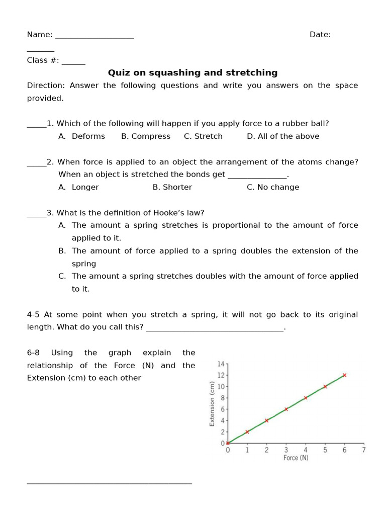 Quiz On Squashing and Stretching | PDF