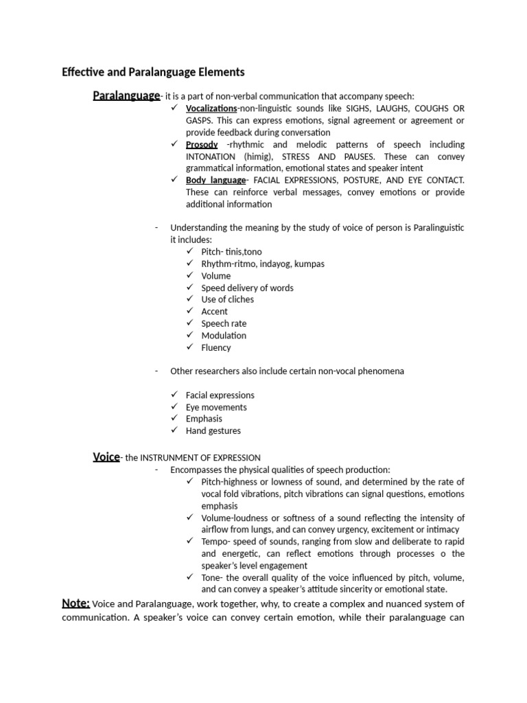 Understanding Paralanguage in Speech | PDF | Human Voice | Speech