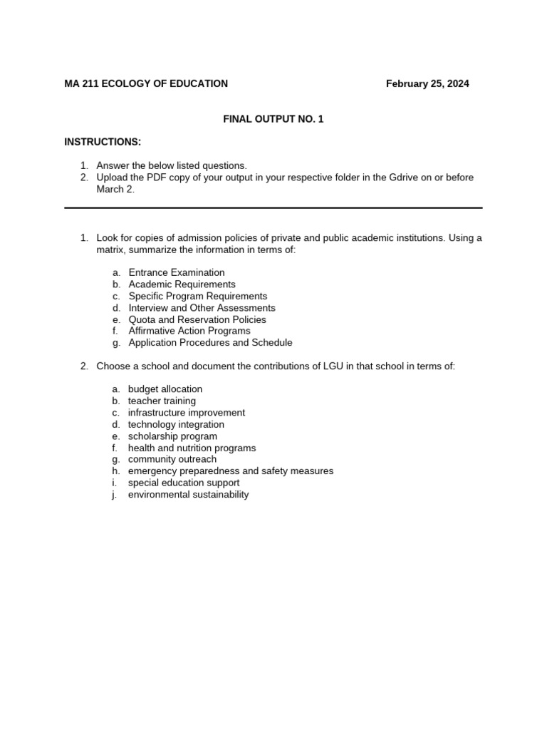 MA 211 Final Output No. 1 | PDF