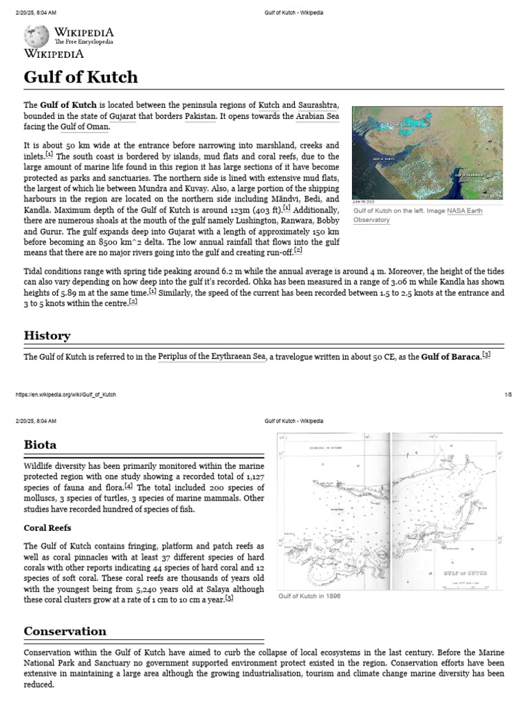 Gulf of Kutch - Wikipedia | PDF | Environmental Science | Biogeography
