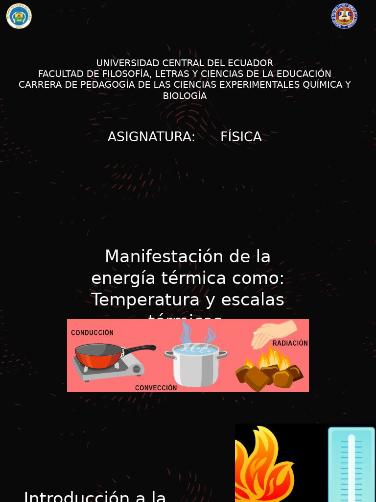 Manifestacion de La Energia Termica Como Temperatura y Escalas Termicas ...