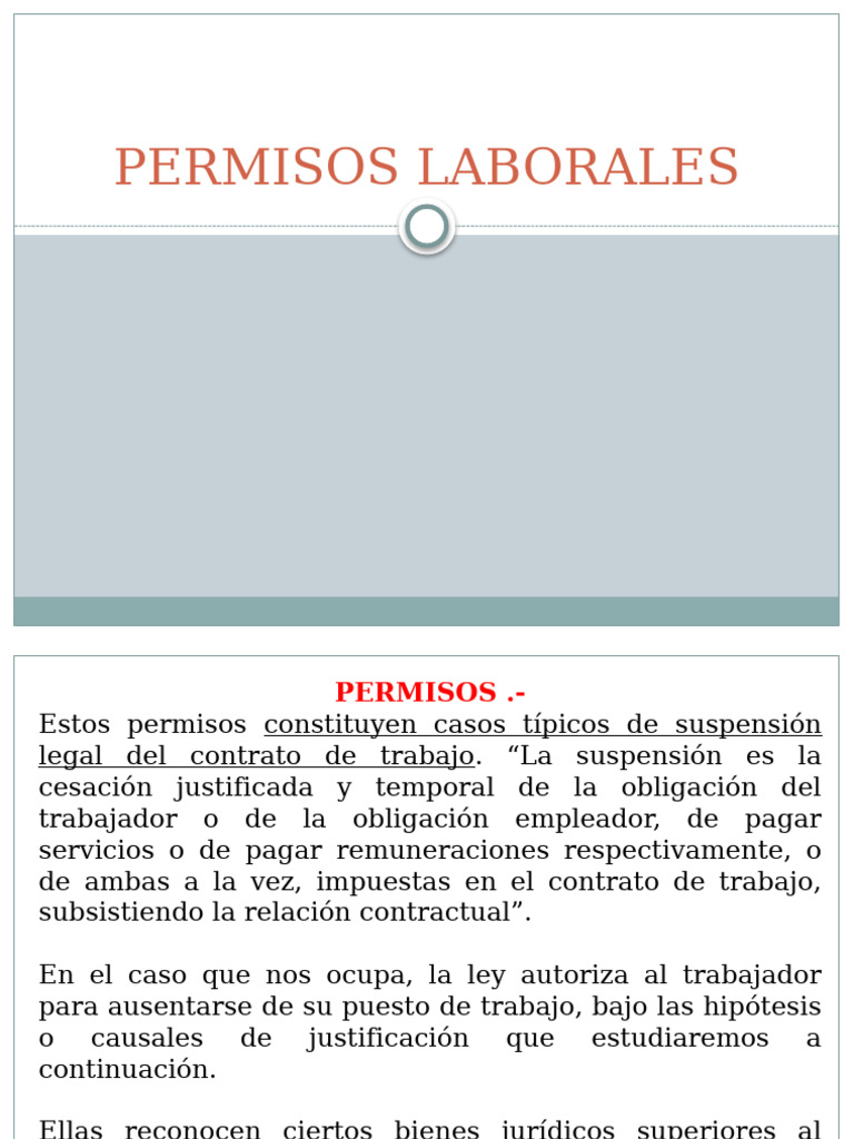 Permisos Laborales: Derechos y Tipos | PDF | Derecho laboral | Adopción