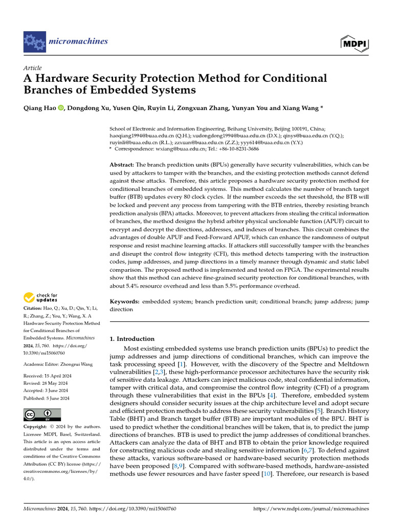 A Hardware Security Protection Method | PDF | Central Processing Unit | Encryption