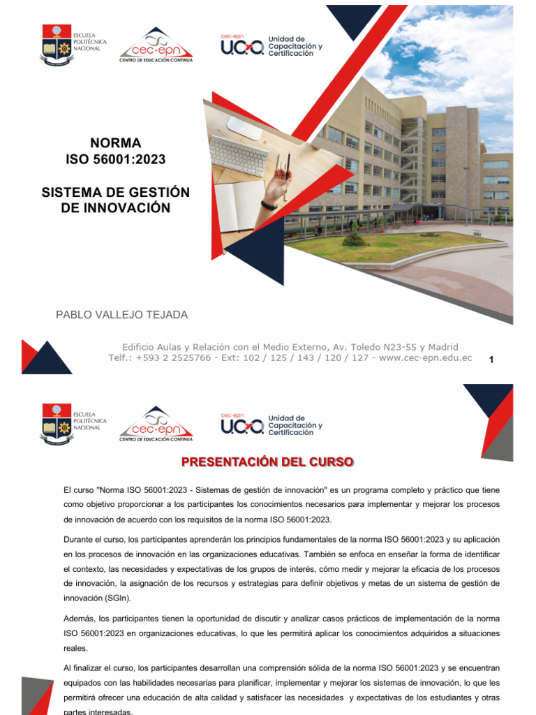 01 SGIn ISO 56001-1 | PDF | Planificación | Calidad (comercial)