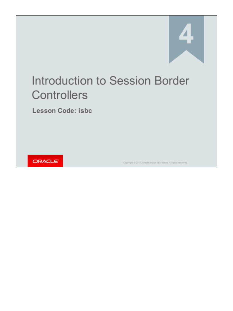 Oracle SBC Configuration and Administration Introduction To SBC | PDF ...