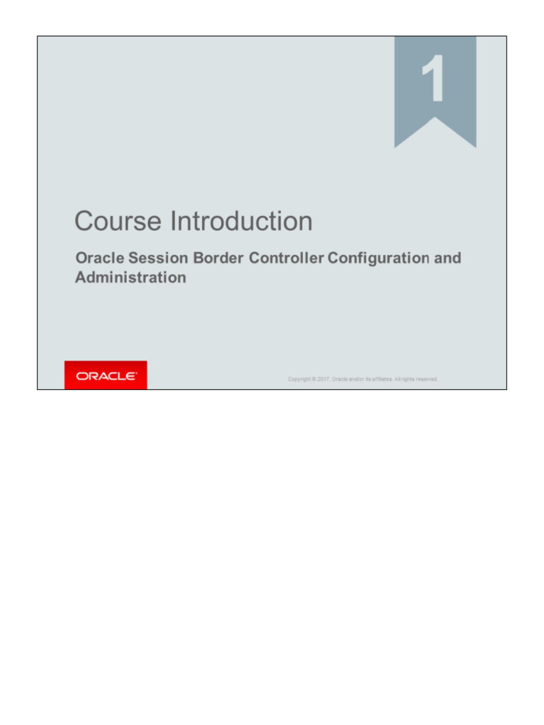 Oracle SBC Configuration and Administration INTRO | PDF