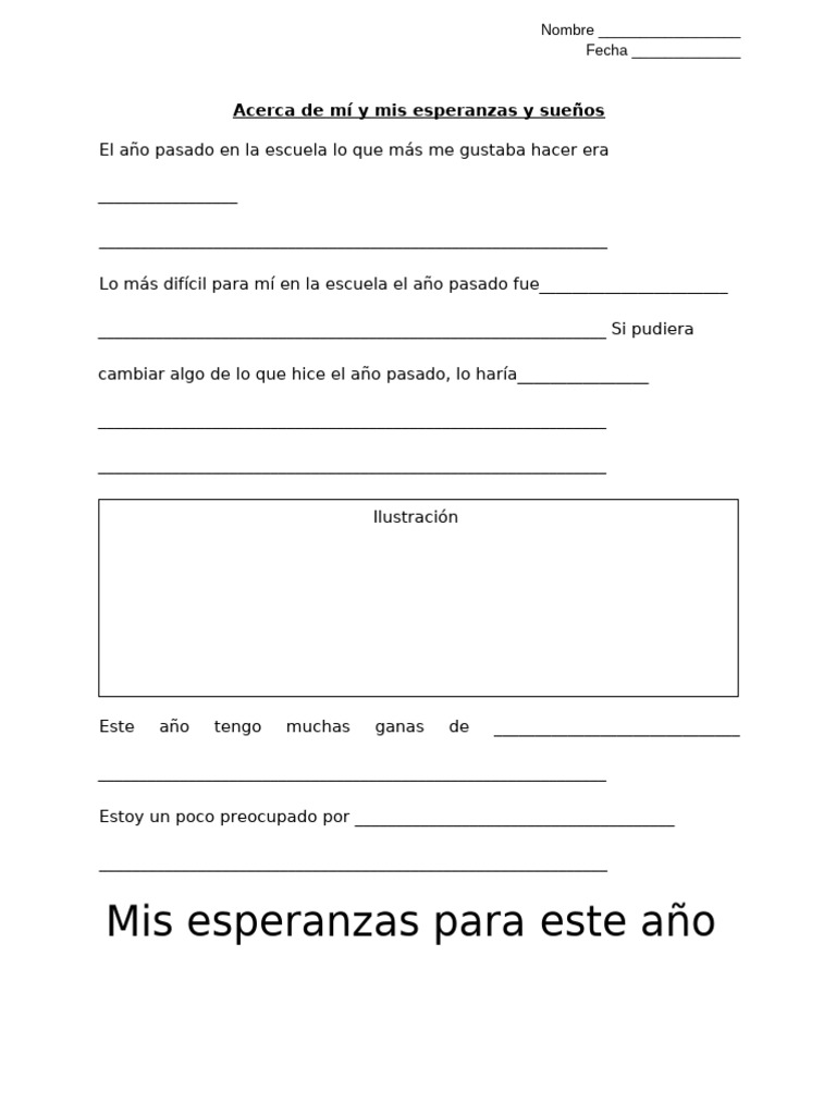 Hopes and Dreams Handout Spanish | PDF