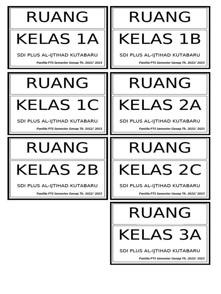 Daftar Kelas PTS SDI Plus Al-Ijtihad | PDF
