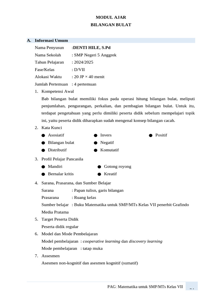 Modul Ajar Bab 1 | PDF