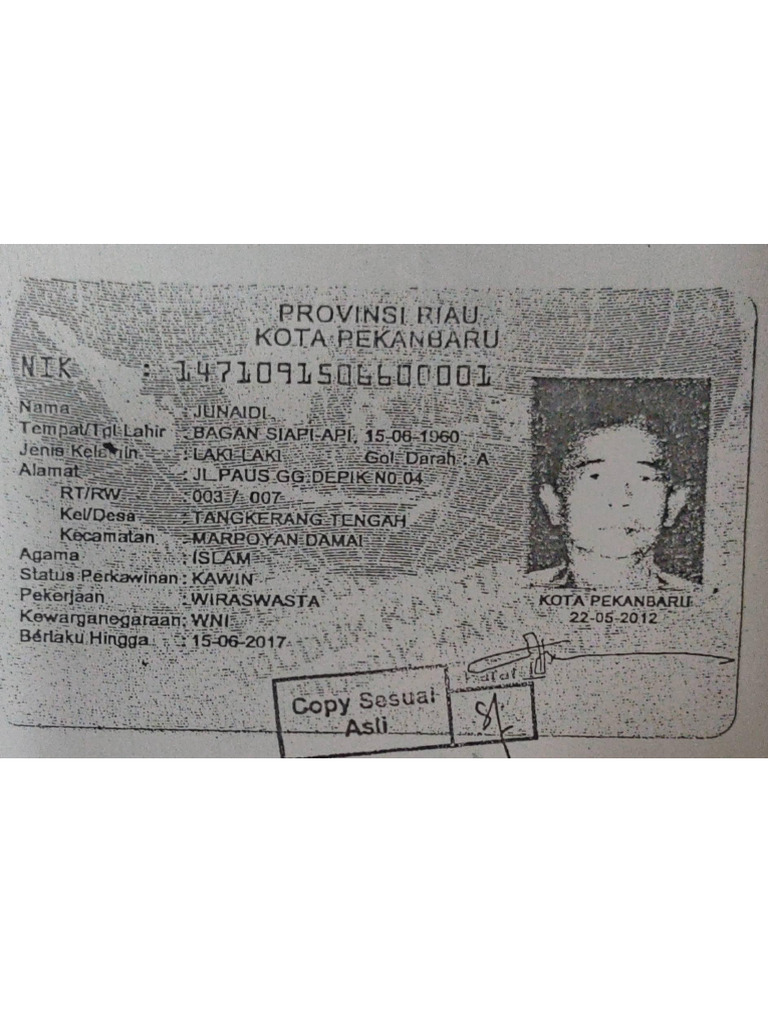 cek ktp junaidi | PDF