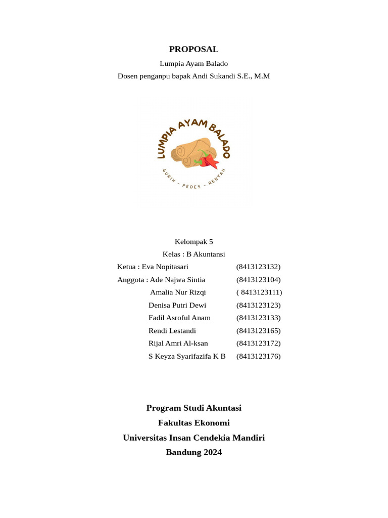 PROPOSAL Kewirausahaan Kel. 5 12 | PDF