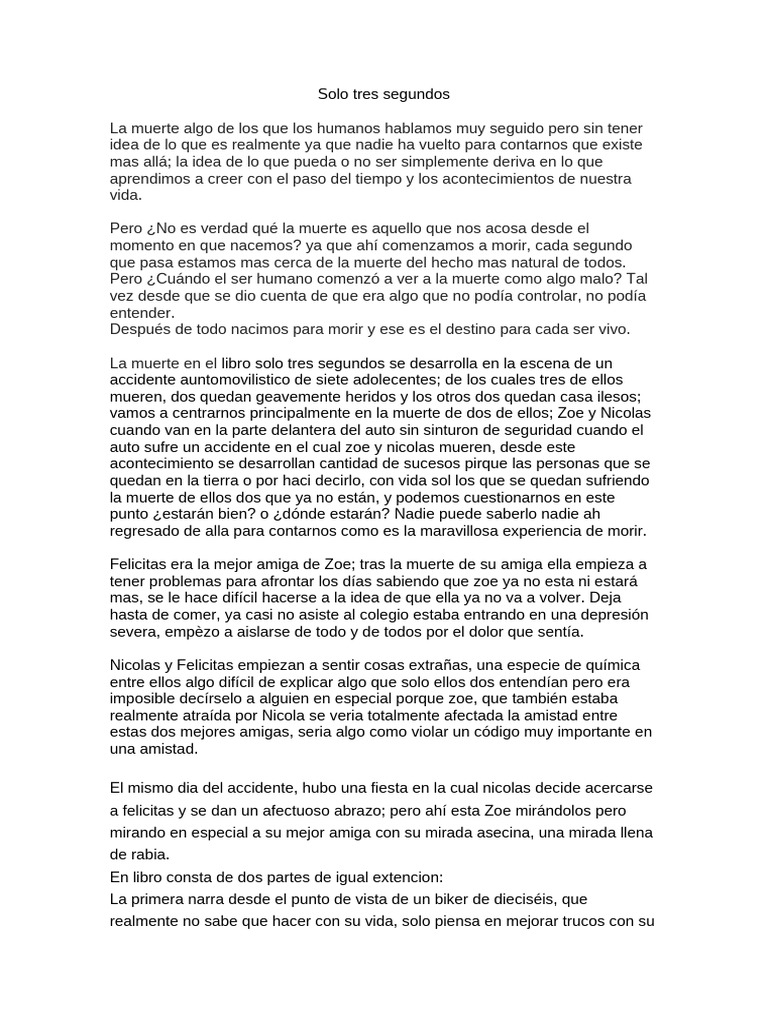 Solo Tres Segundos | PDF